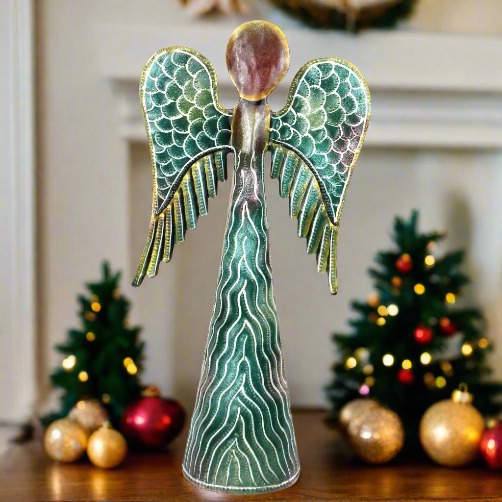Hand-Painted Standing Angel-Recycled Metal Art- Fair Trade- Haiti – Low ...