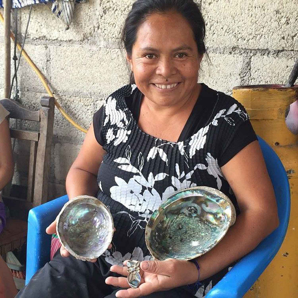 Alpaca Silver & Abalone Wrap Ring - Size 8 – Low Country Fair Trade