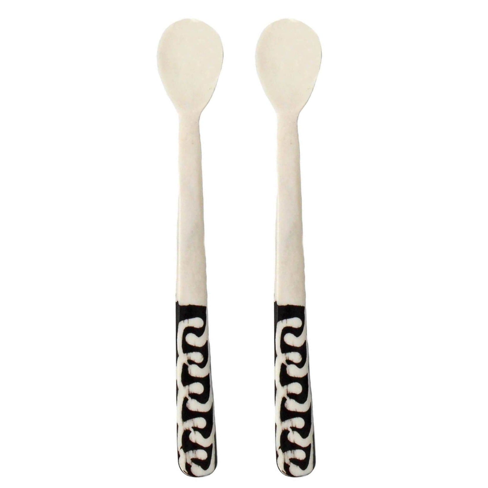 Long Batiked Bone Appetizer Spoons- Set of 2 – Low Country Fair Trade