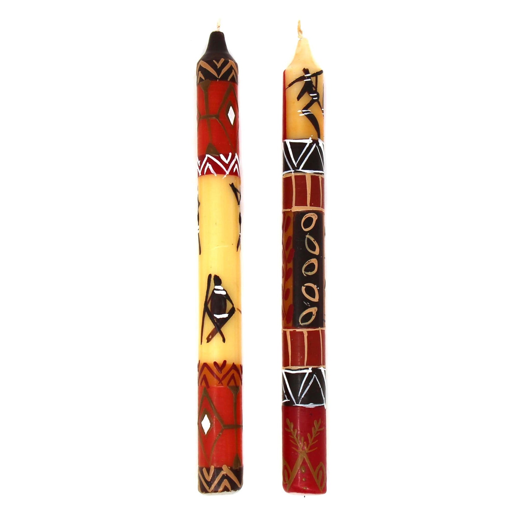 Tall Hand Painted Candles - Pair - Damisi Design Handmade and Fair ...