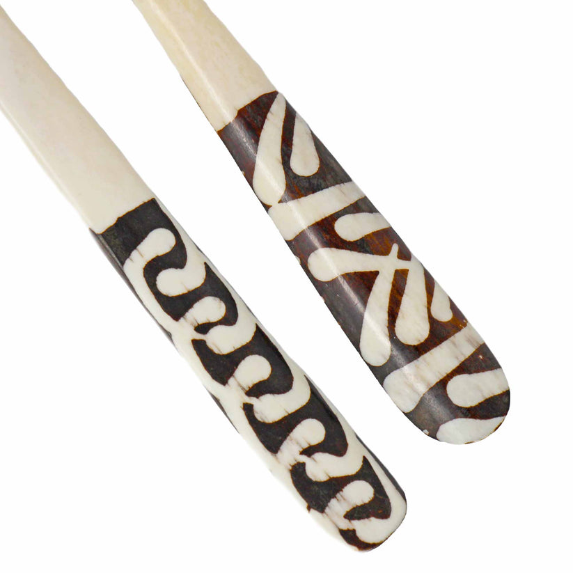 Long Batik Bone Appetizer Spoons, Set of 2 – Low Country Fair Trade