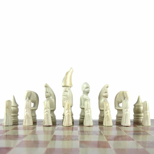 Hand Carved Soapstone Maasai Chessboard Set - 14" Board - SMOlart – Low ...