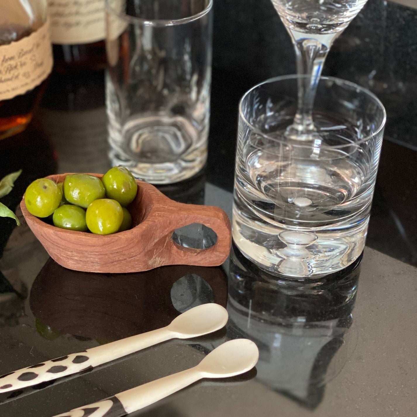 Long Batiked Bone Appetizer Spoons- Set of 2 – Low Country Fair Trade